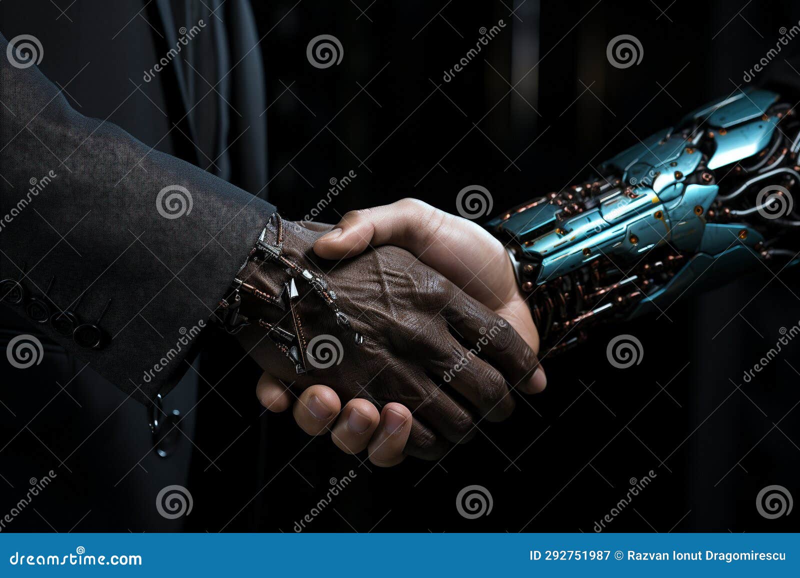 Handshake between a Robot and a Human, Symbolizing the Synergy between ...