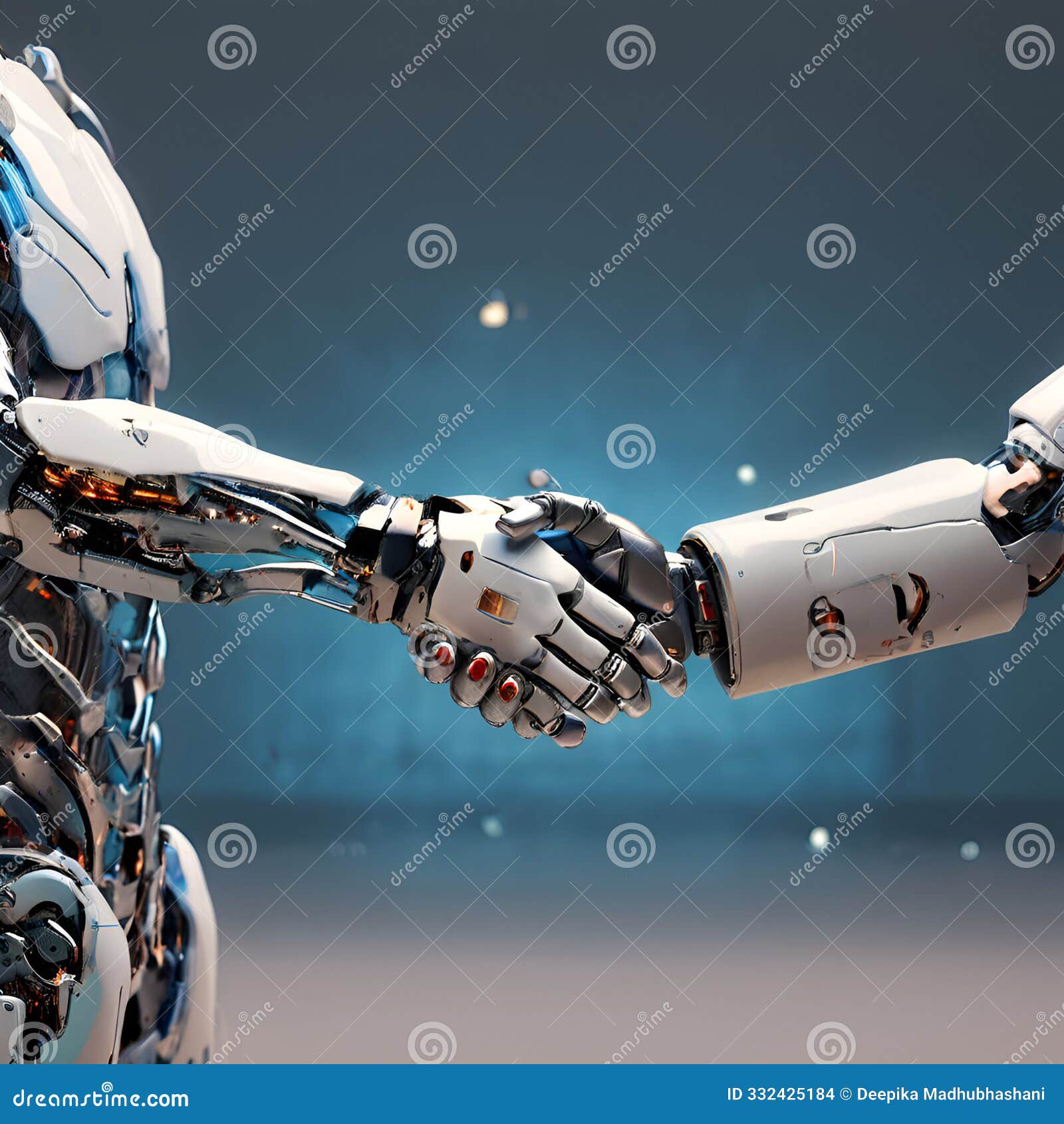 Handshake between Robots, Robo Hand Shaking Technological Background ...