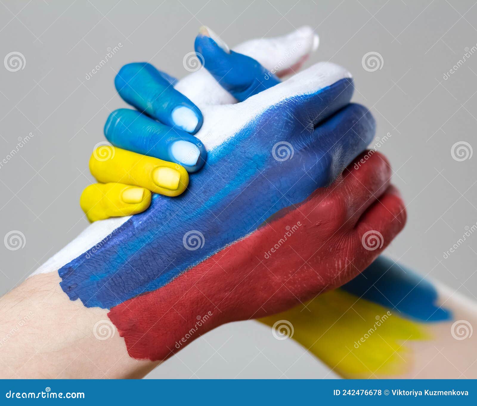 Handshake of Russia and Ukraine. the End of the War Stock Photo - Image ...