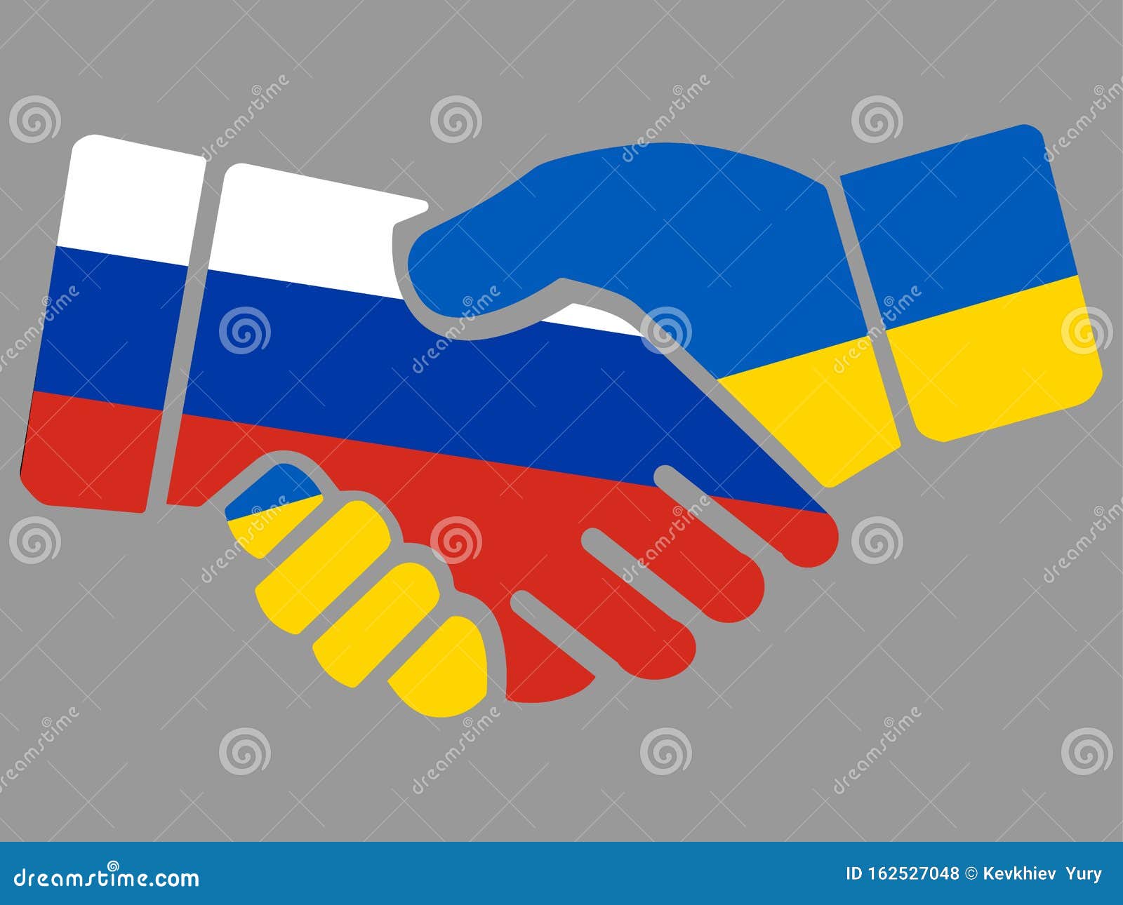 Handshake with Russian and Ukrainian Flags Vector Stock Vector ...