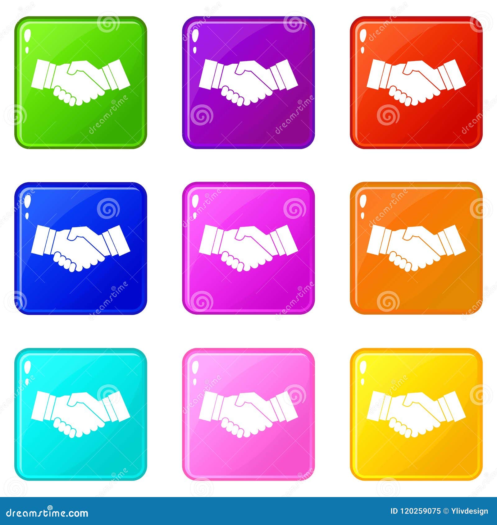 Handshake set 9 stock vector. Illustration of friendship - 120259075