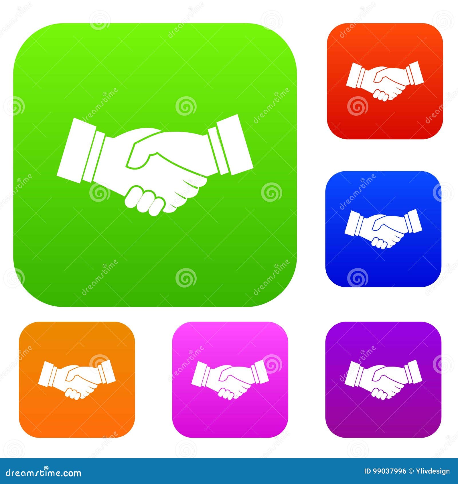 Handshake set collection stock vector. Illustration of company - 99037996