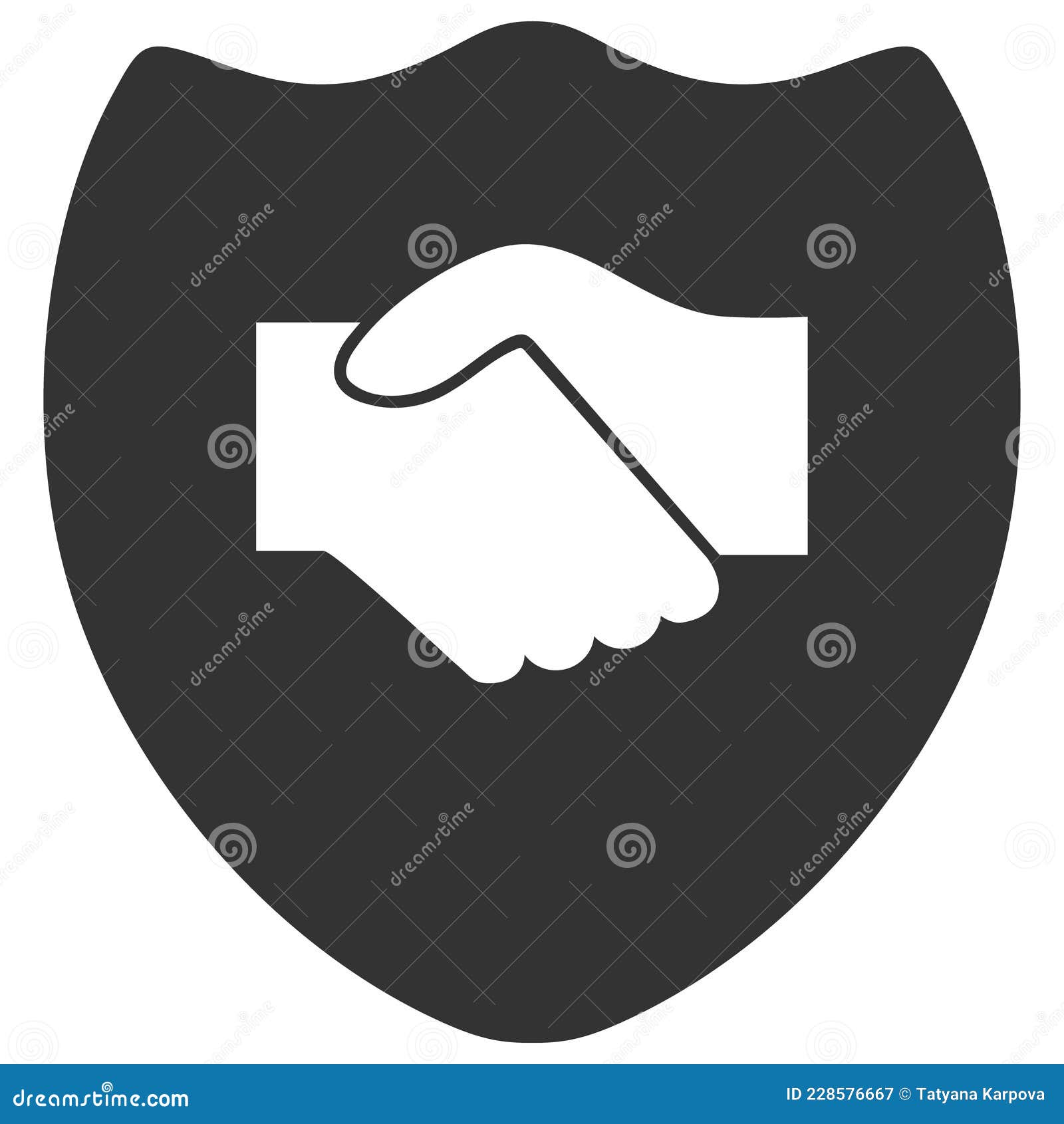 Handshake And Shield Outline Logo - Shake Hands And Protection Symbol Cartoon Vector ...