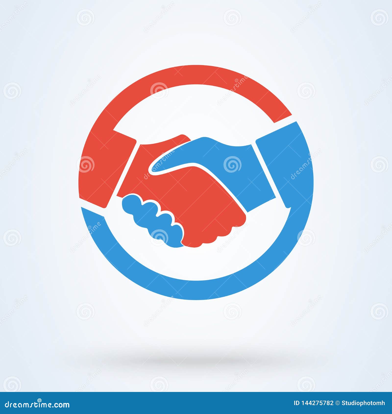 Handshake Sign in the Circle, on White Background. Vector Illustration ...