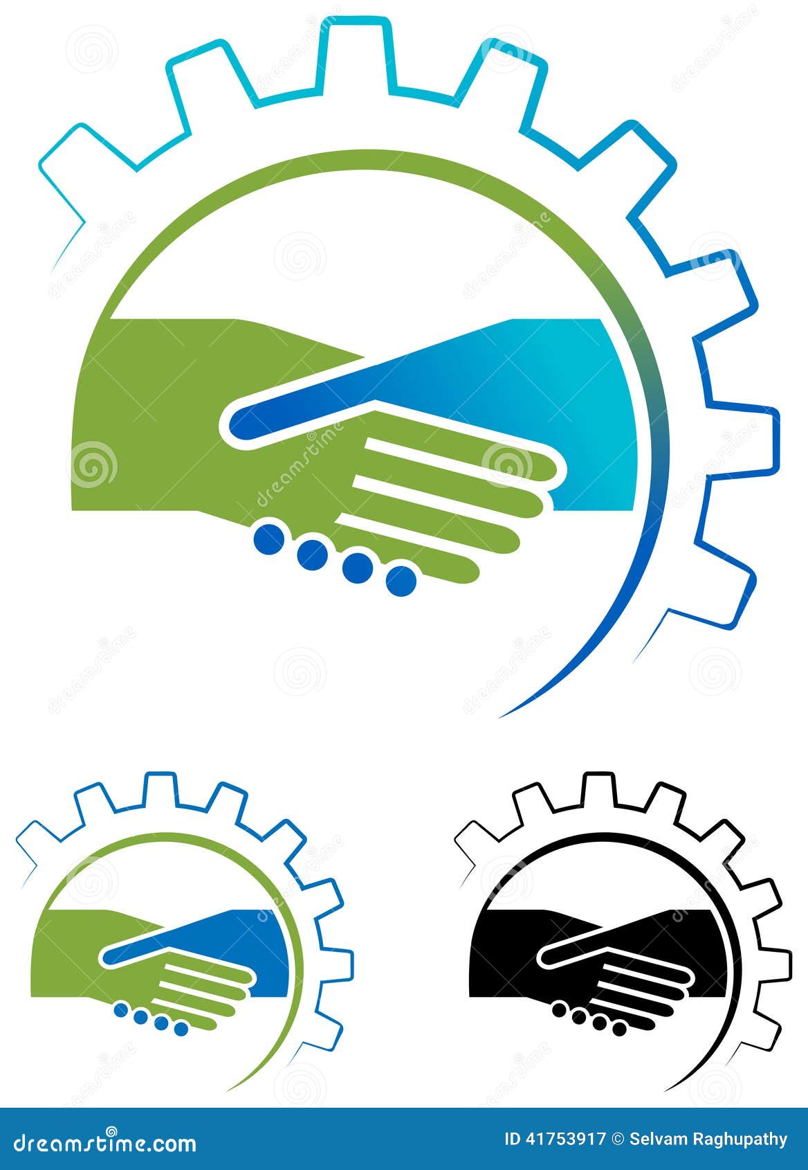 Handshake Sign and Industrial Idea Concept Stock Vector - Illustration ...