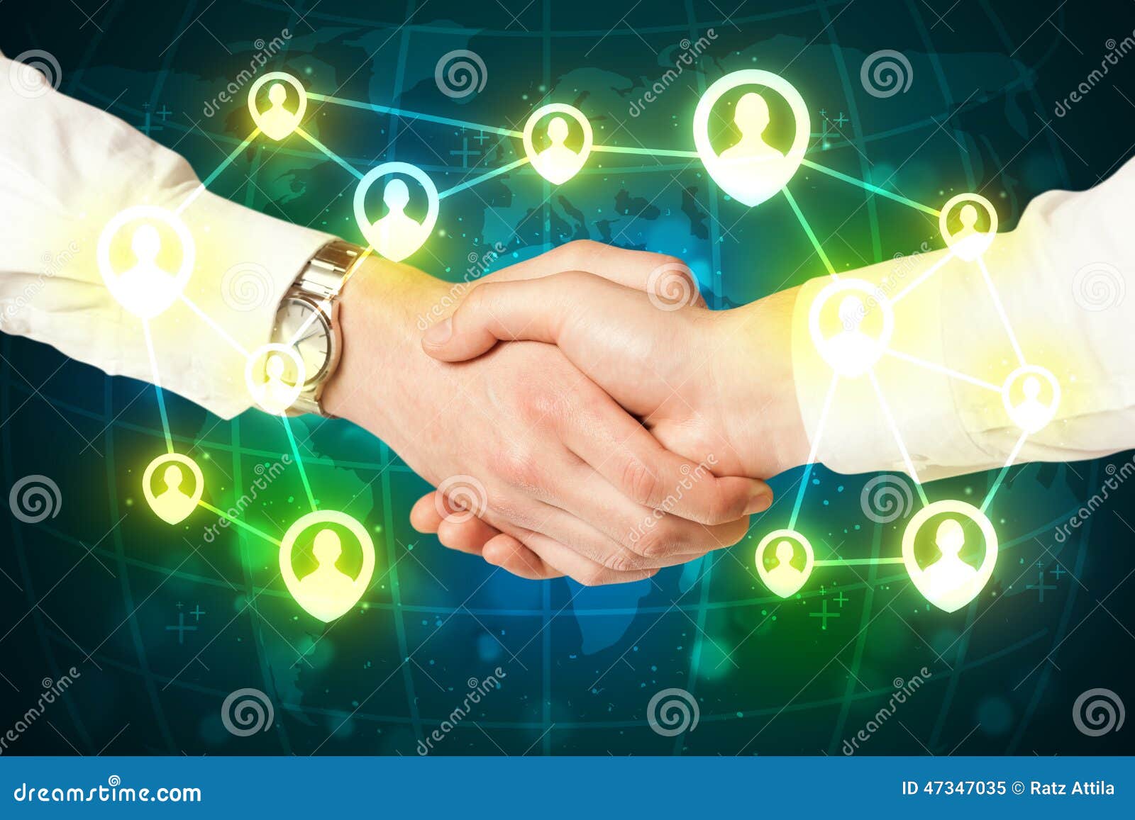 Handshake, Social Netwok Concept Stock Image - Image of businessman ...
