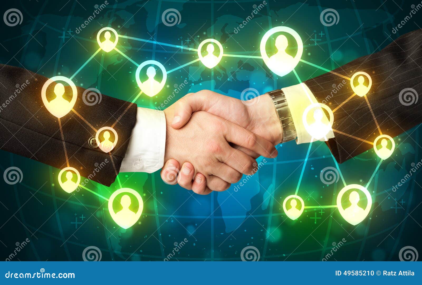 Handshake, Social Netwok Concept Stock Photo - Image of negotiating ...
