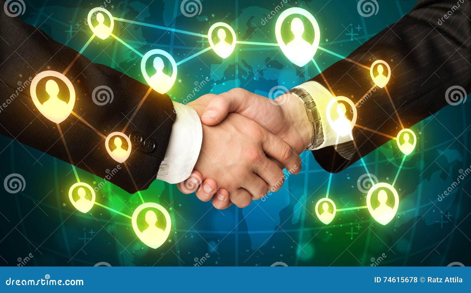 Handshake, Social Netwok Concept Stock Photo - Image of agree, mail ...