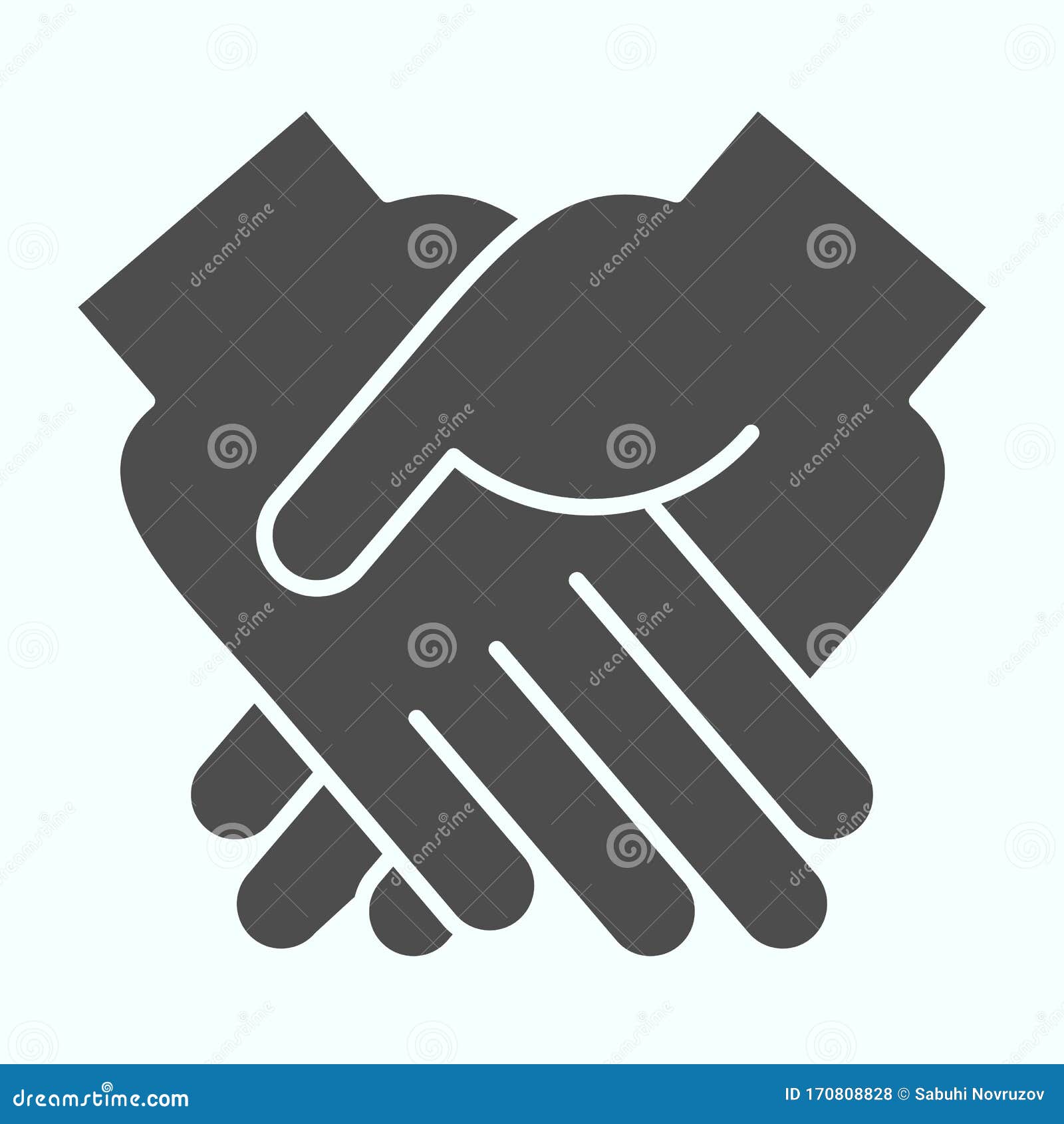 Handshake Solid Icon. One Hand Supported Other Vector Illustration ...