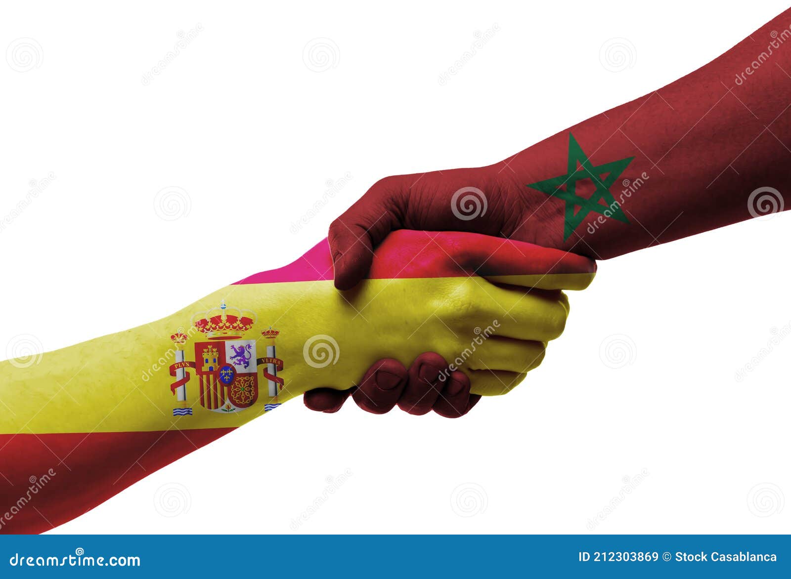 Handshake Between Morocco And Berbers-Imazighen - Flags Painted On ...