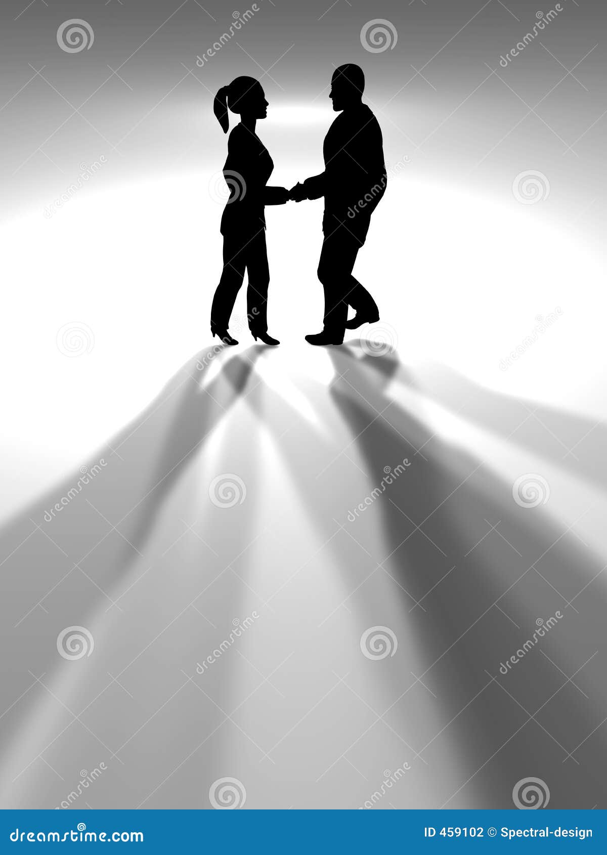 Handshake in Spotlight - Vertical Stock Illustration - Illustration of ...