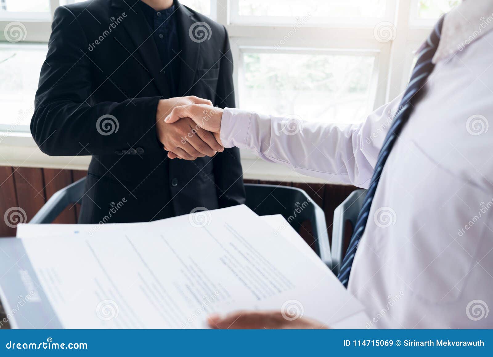 Handshake Success Job Interviewing Stock Image - Image of businessman ...