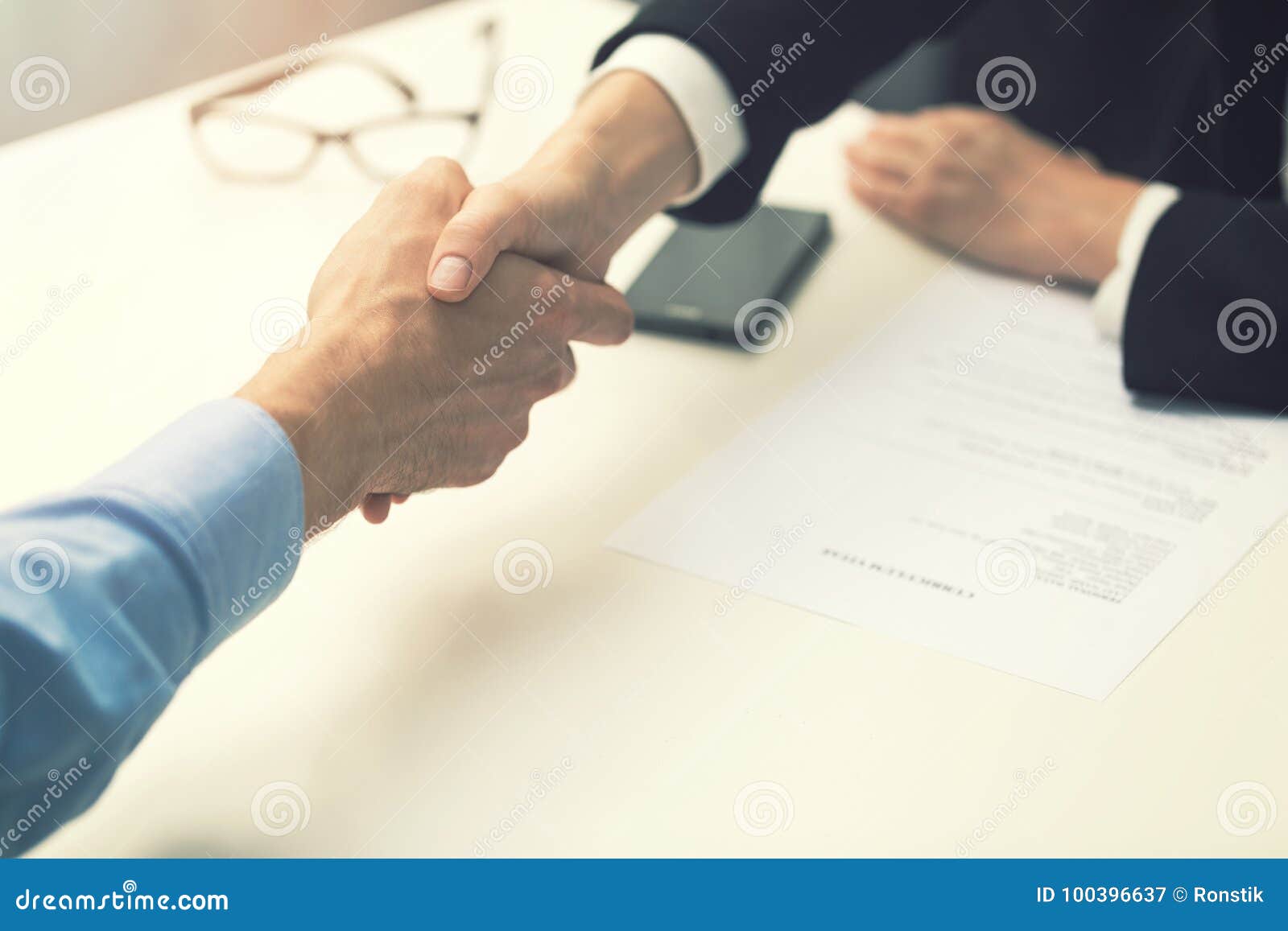 Handshake after Successful Job Interview at Office Stock Image - Image ...