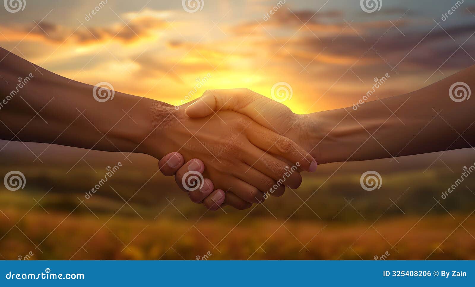 Handshake at Sunset,agreement Unity Friendship Day Concept Stock ...