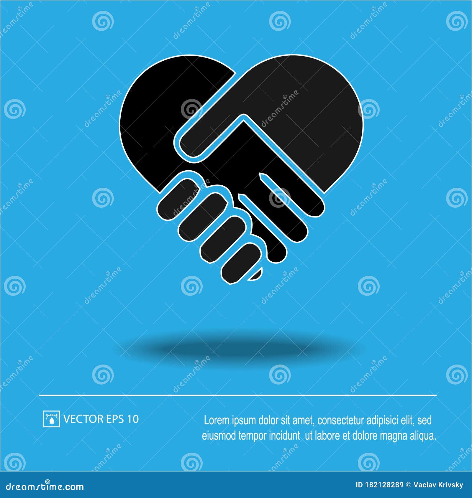 Handshake Symbol Forming a Heart Vector Icon Eps 10. Hands Shaking ...