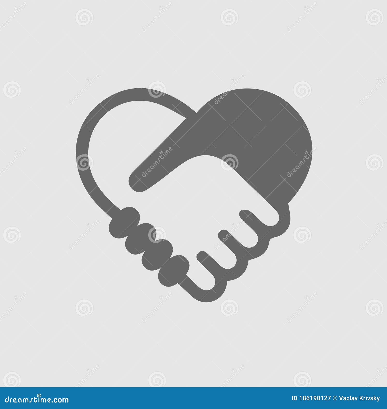 Handshake Symbol Forming a Heart Vector Icon Eps 10. Hands Shaking ...