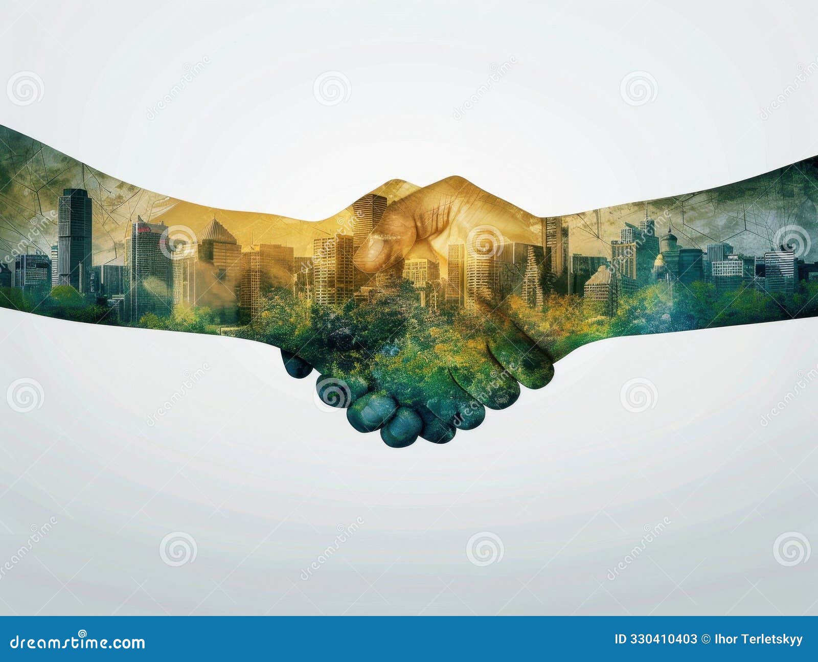 Handshake Symbolizing Collaboration between Urban Development and ...