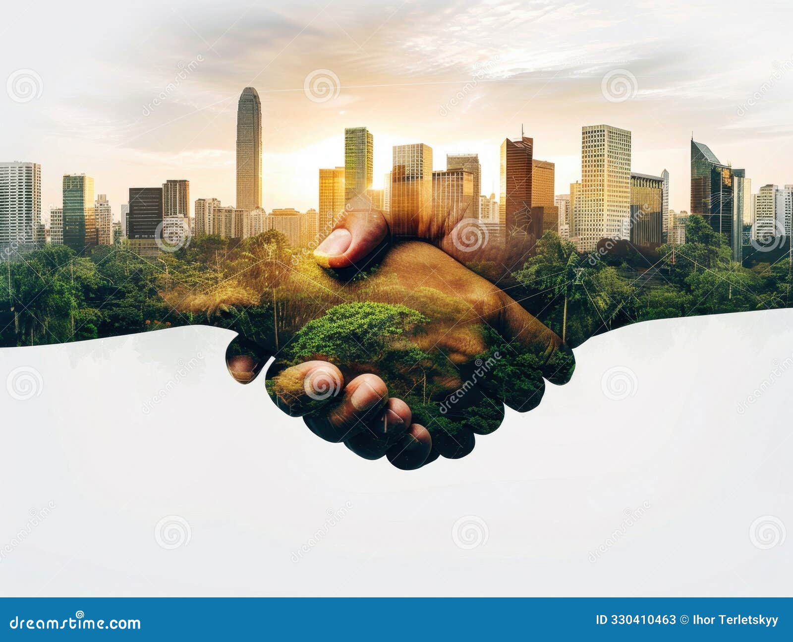 Handshake Symbolizing Collaboration between Urban Development and ...