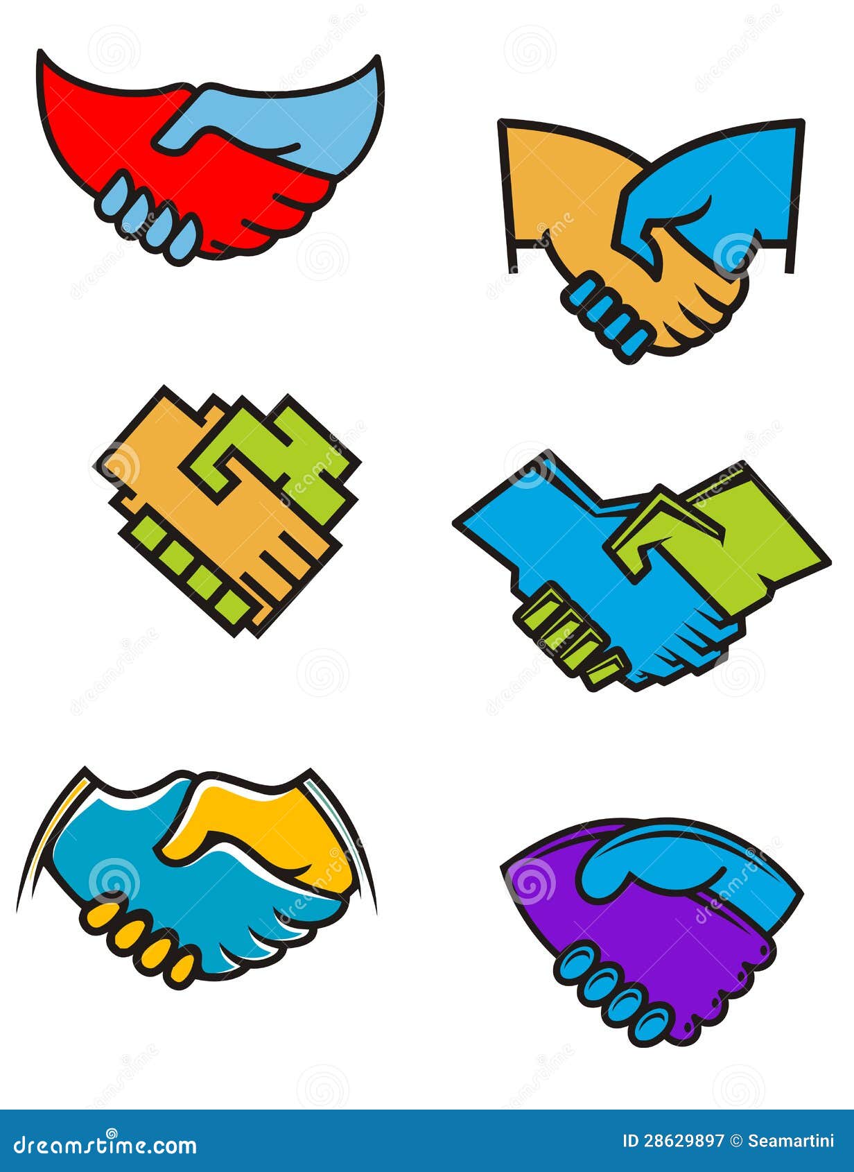Handshake Symbols and Icons Stock Vector - Illustration of business ...