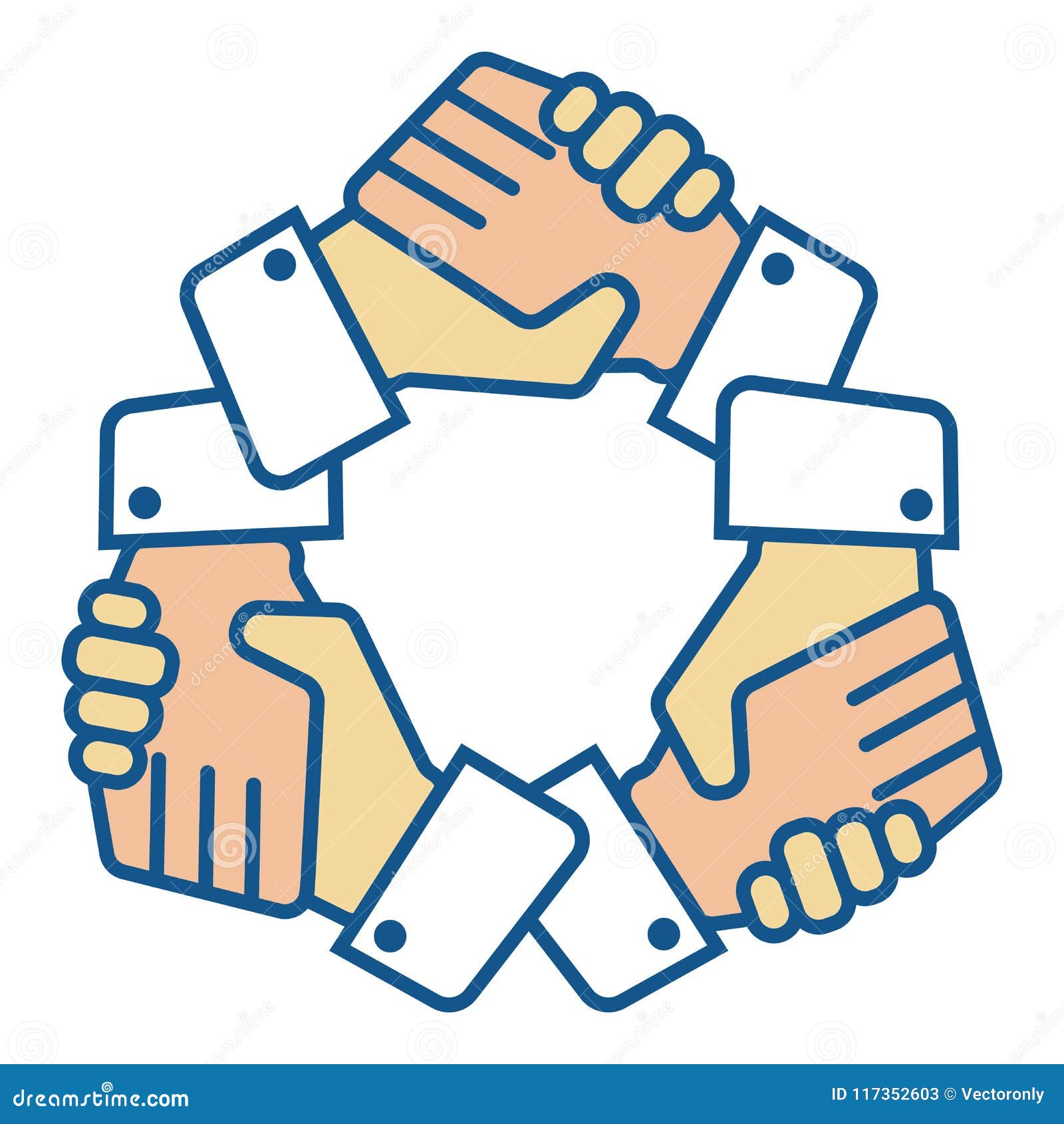 Handshake Team Hands Logo on White Stock Vector - Illustration of blank ...