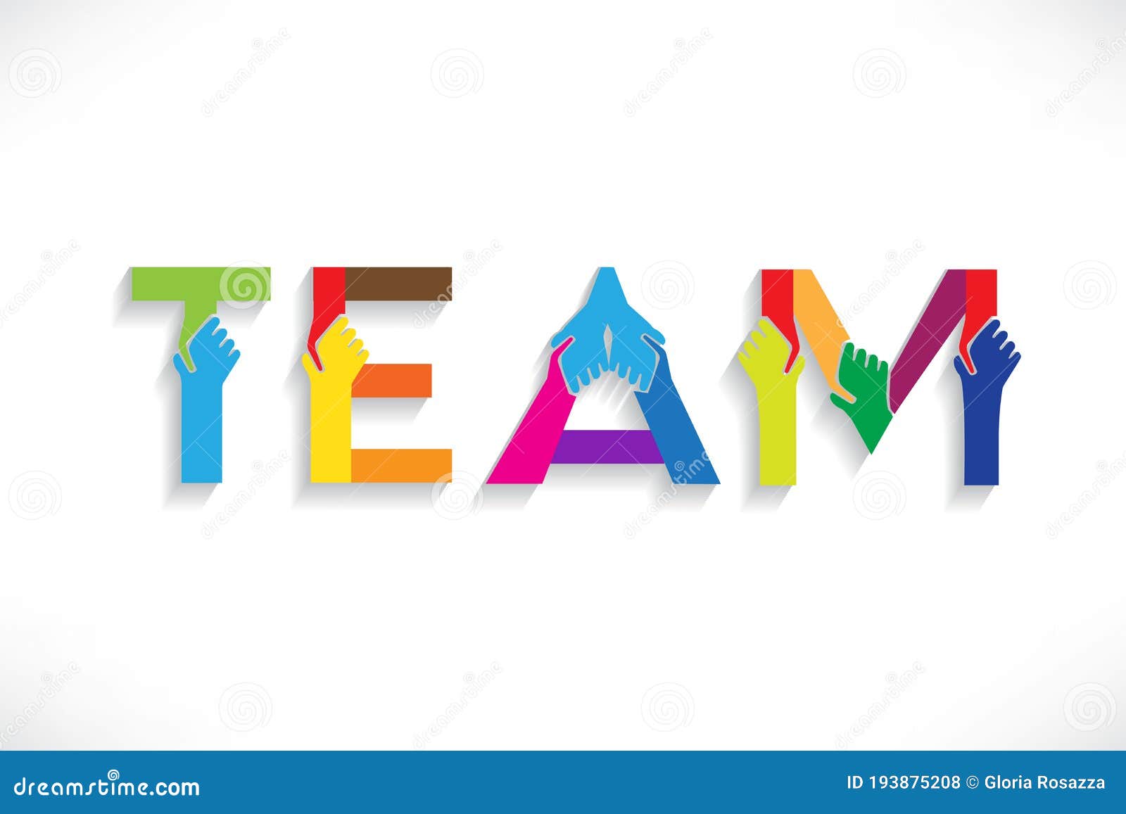 Handshake Team Text Word Colorful Vector Stock Vector - Illustration of ...