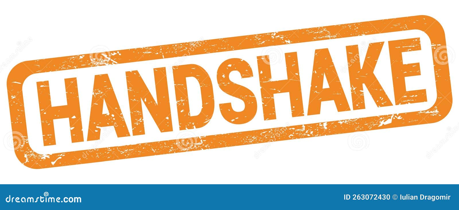 HANDSHAKE Text Written on Orange Rectangle Stamp Stock Illustration ...