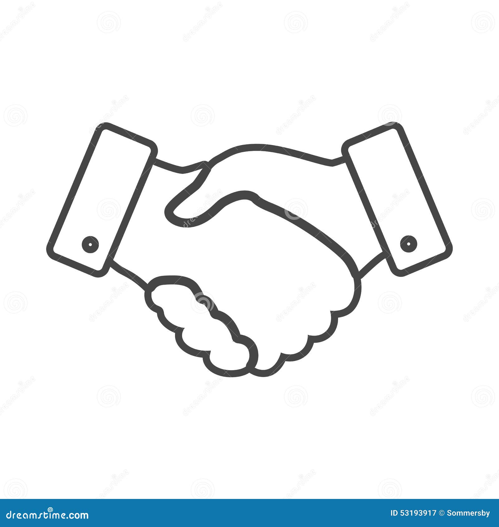 Handshake Thin Line Design Icon Stock Vector - Illustration of ...