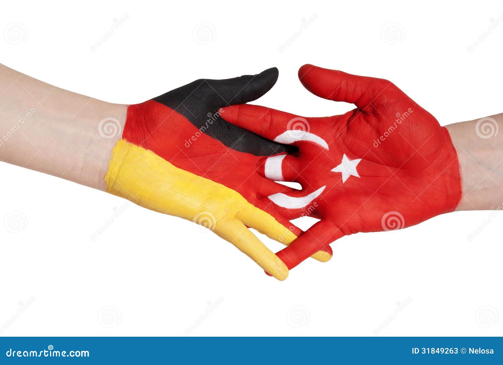 Handshake between Turkey and Germany Stock Image - Image of hands ...