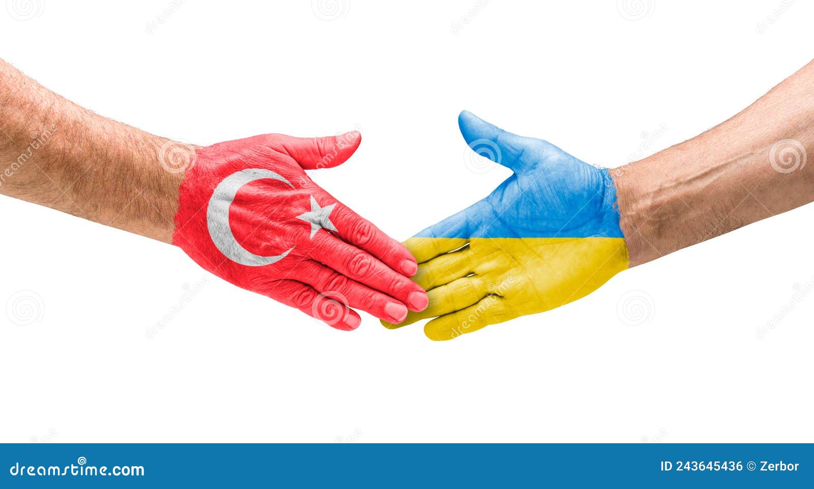 Handshake between Turkey and Ukraine Stock Photo - Image of paint ...