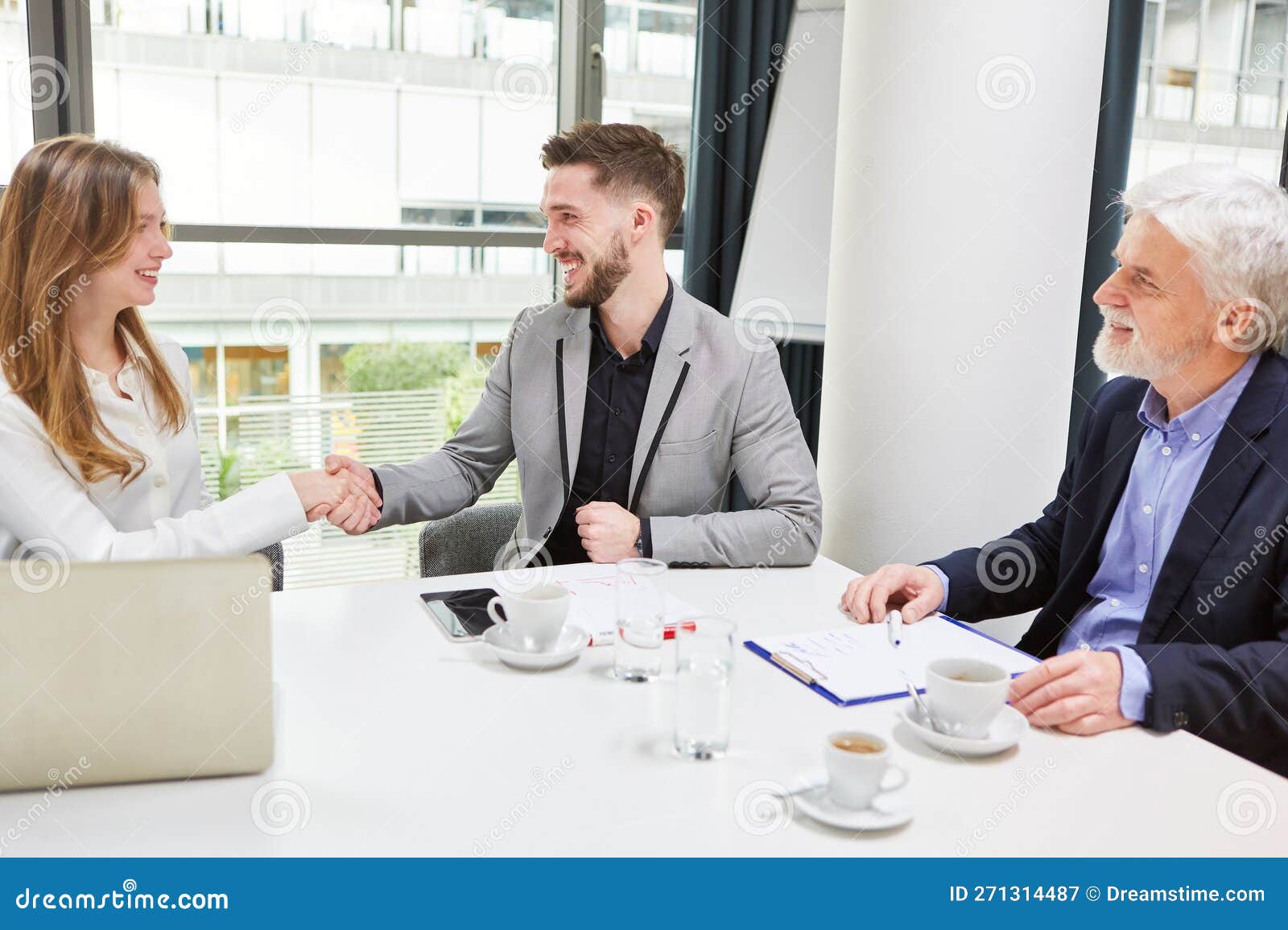 Handshake between Two Business People Stock Image - Image of ...