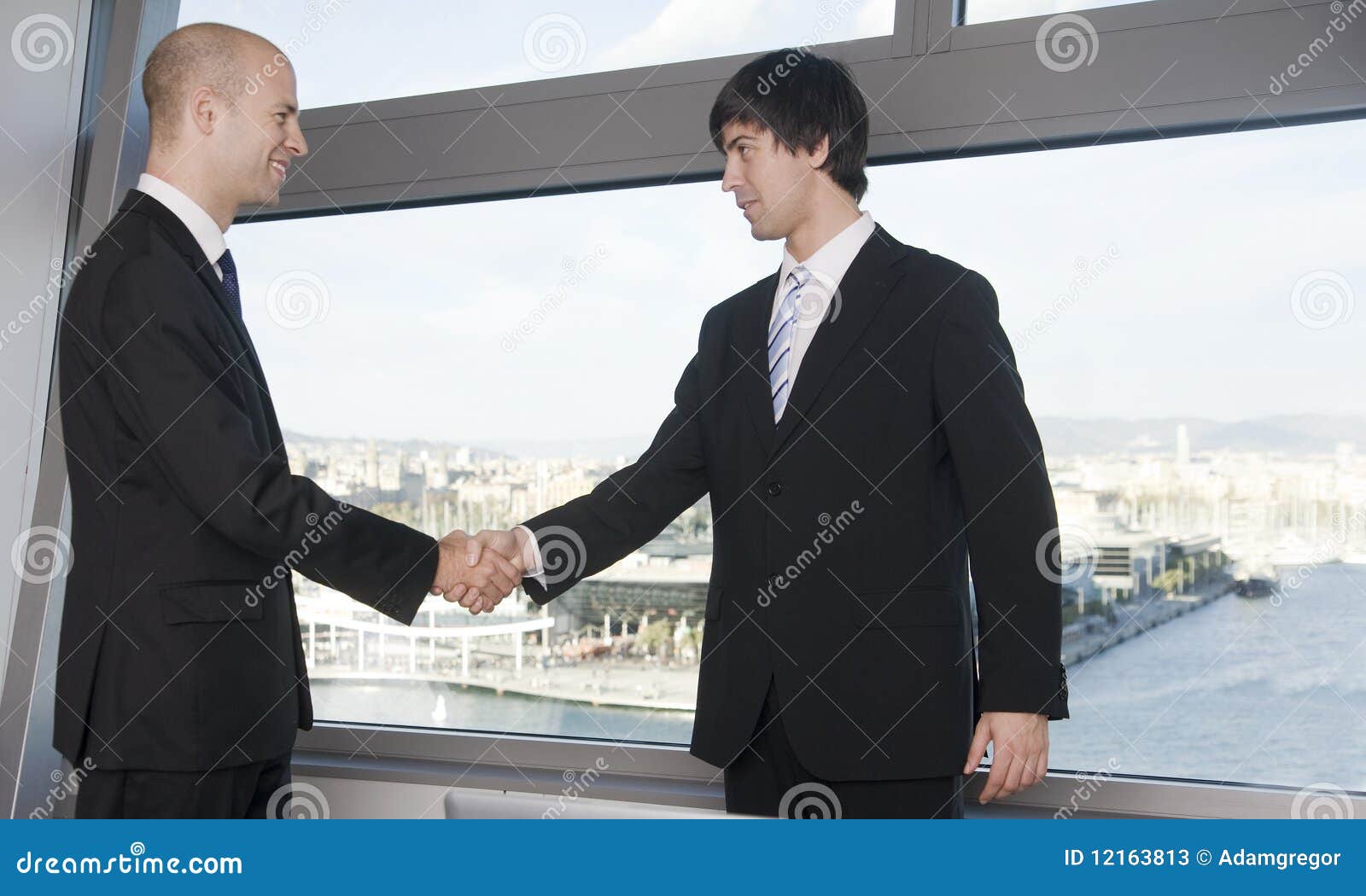 Handshake between Two Businessmen Stock Image - Image of happy, agree ...