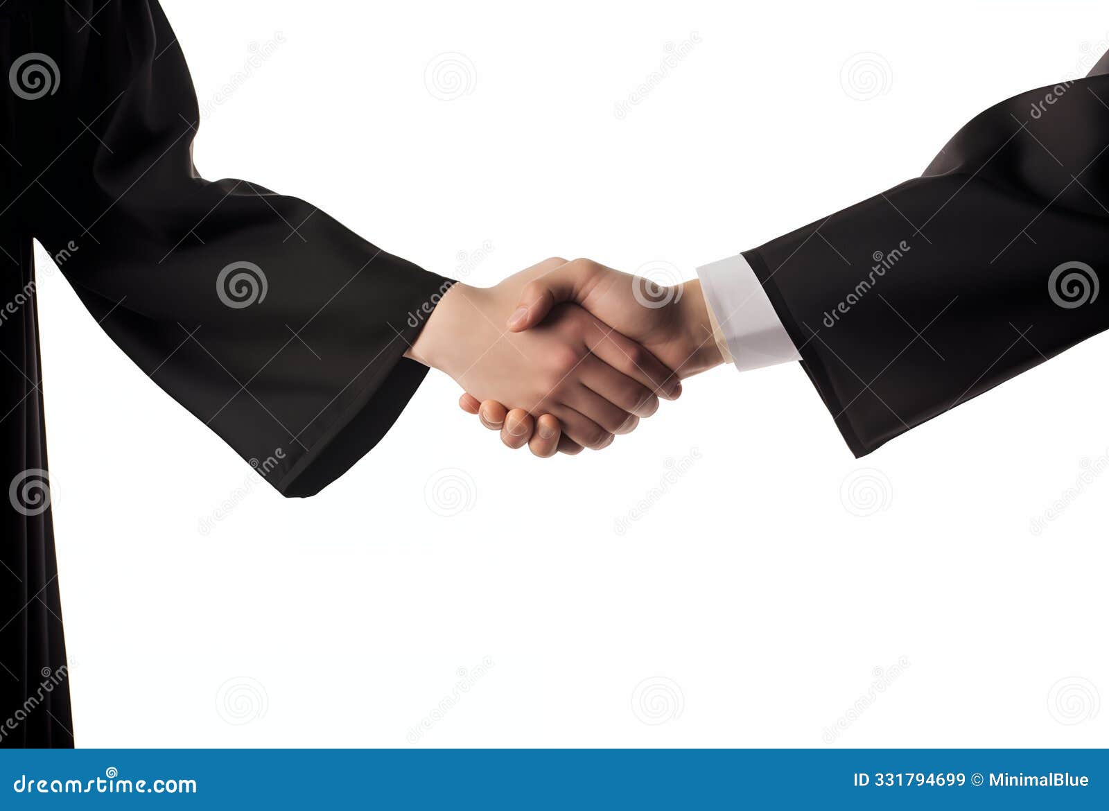 Handshake between Two People in Formal Attire on White Background Stock ...