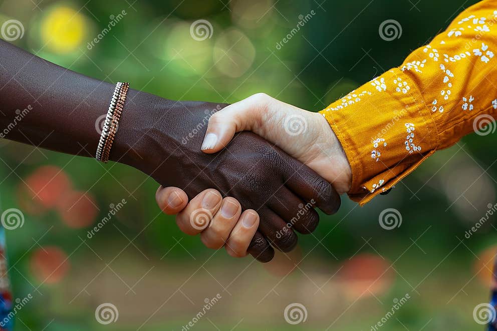 Handshake of Unity a Symbol of Harmony and Equality Stock Illustration ...