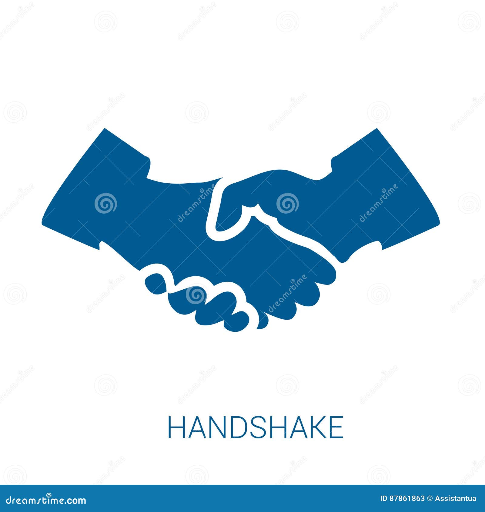 Handshake Vector Blue Flat Icon Stock Vector - Illustration of ...