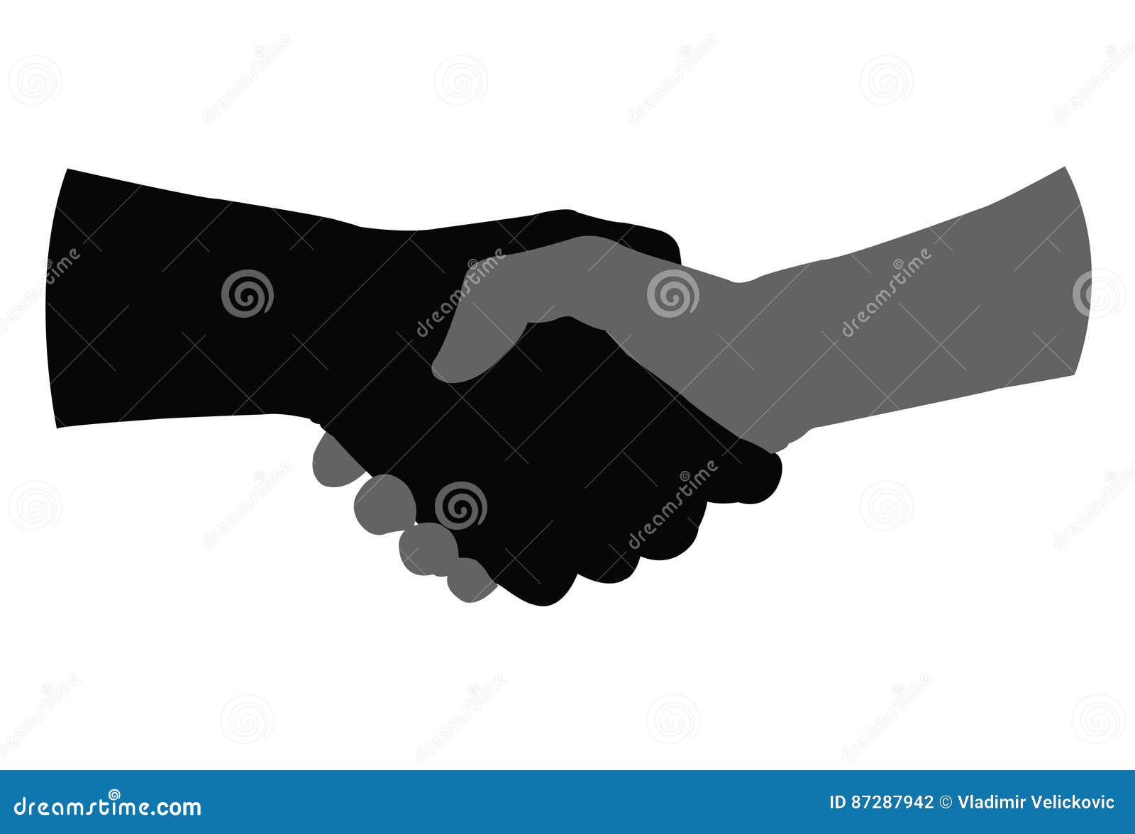 Handshake stock vector. Illustration of silhouette, business - 87287942