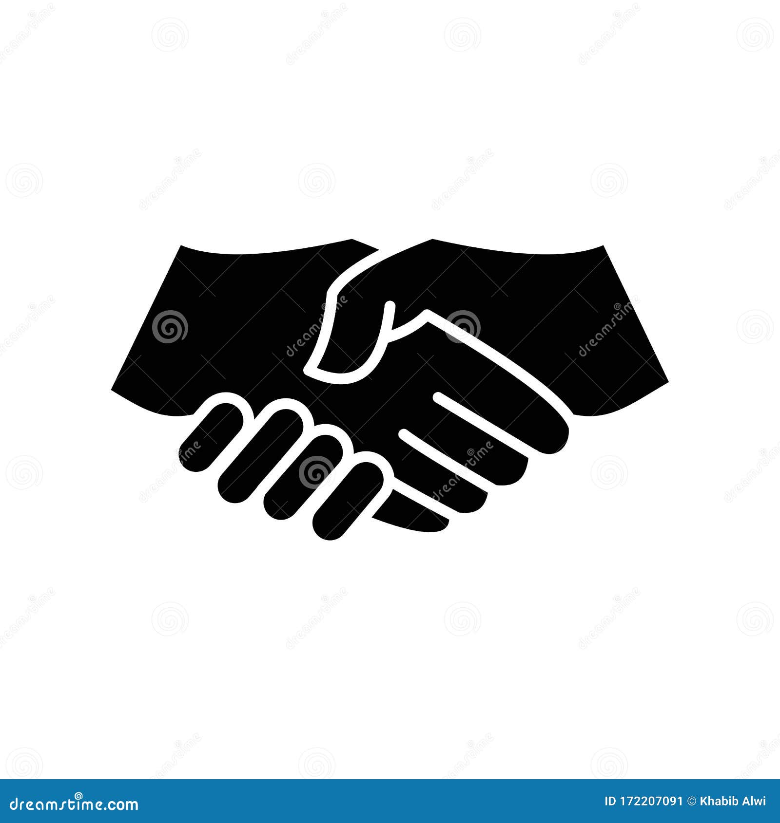 Handshake vector icon stock vector. Illustration of flat - 172207091