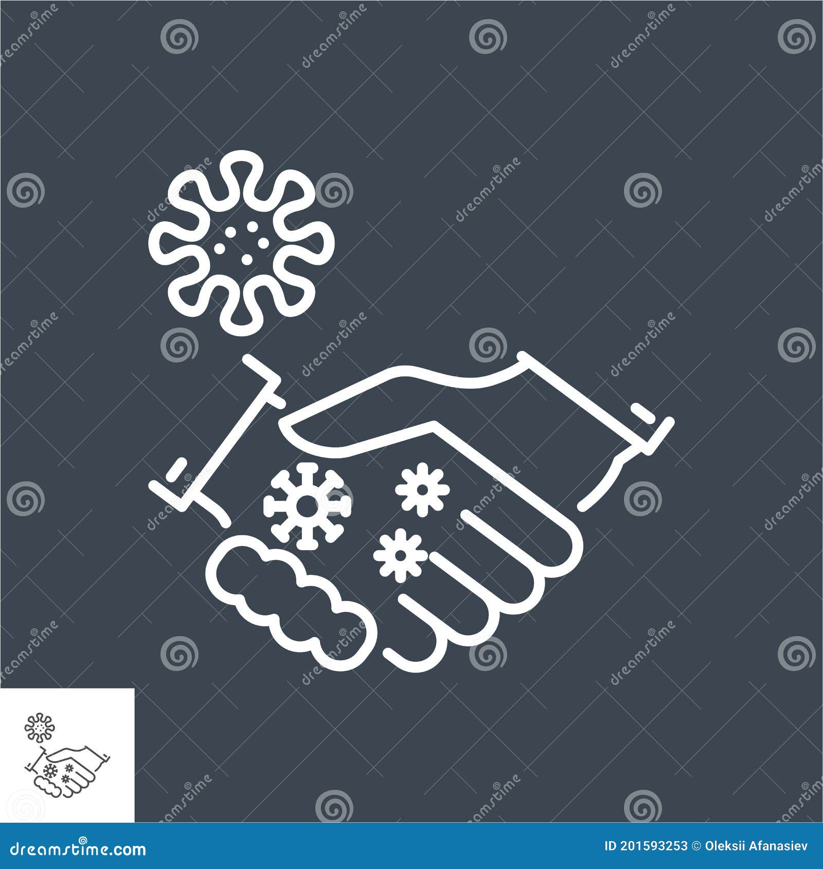 Handshake Virus Transmission Related Vector Thin Line Icon. Stock ...