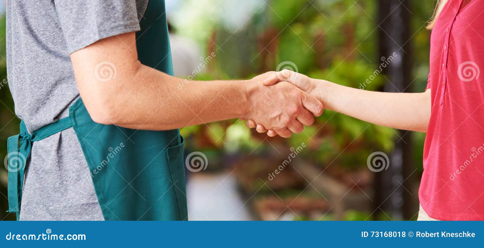 Handshake between Worker and Woman Stock Photo - Image of hands, hand ...
