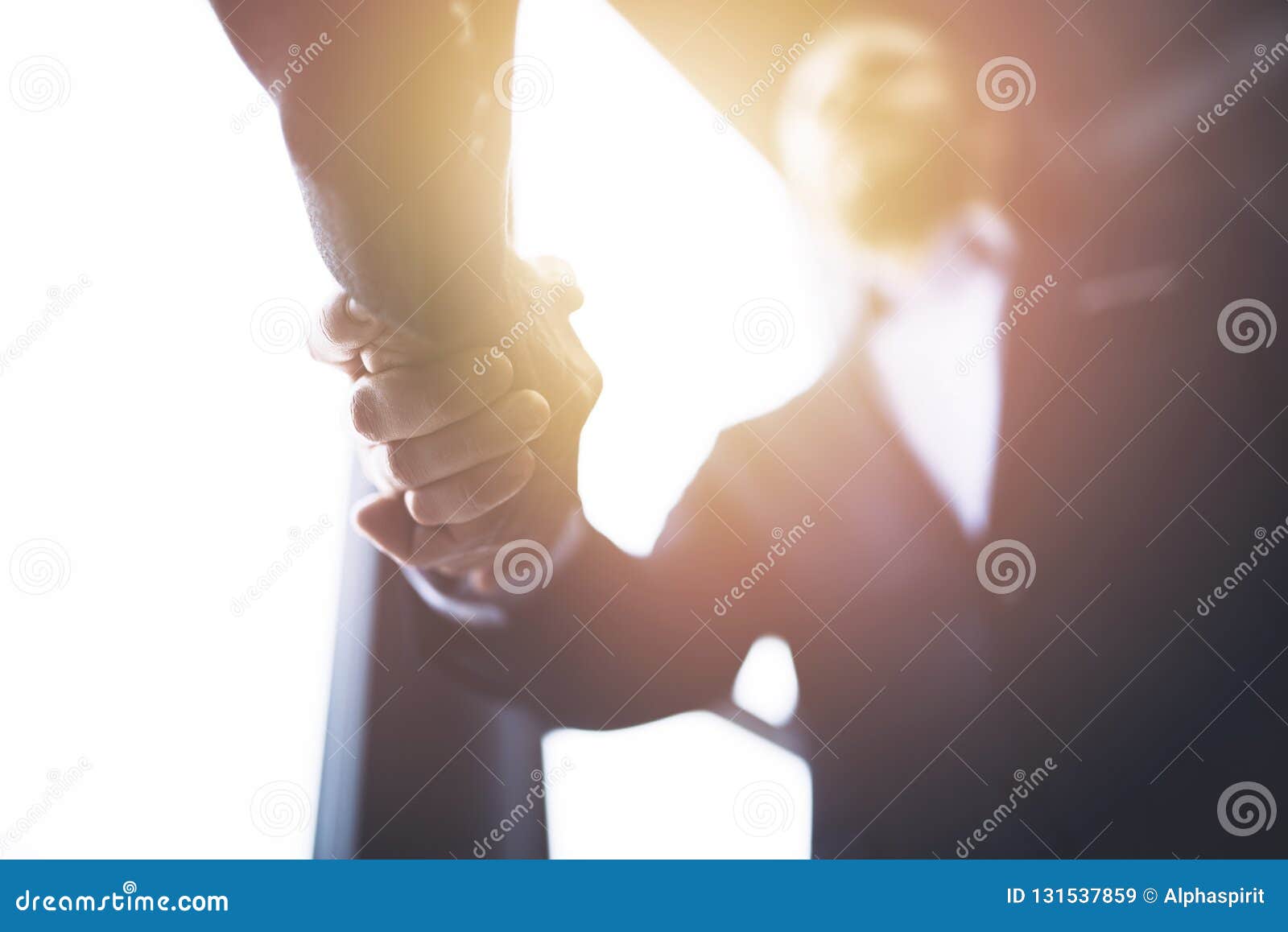 Handshaking Business Person in the Office with Network Effect. Concept ...