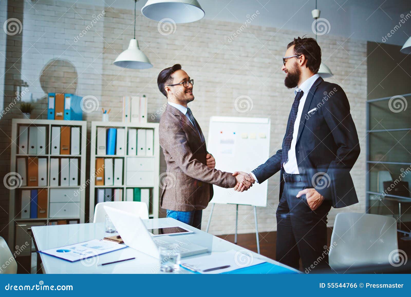 Handshaking businessmen stock photo. Image of businessman - 55544766