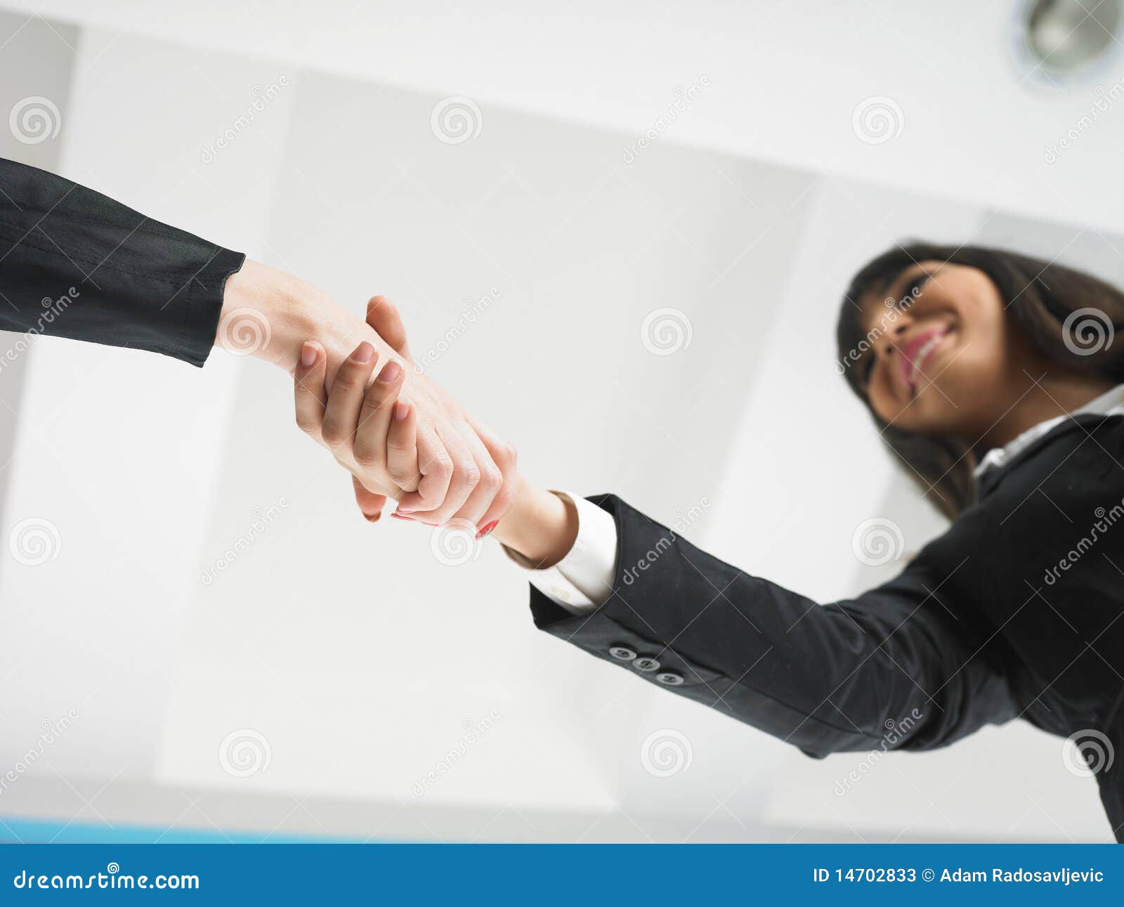 Handshaking in Office Low Angle Stock Image - Image of businesswoman ...