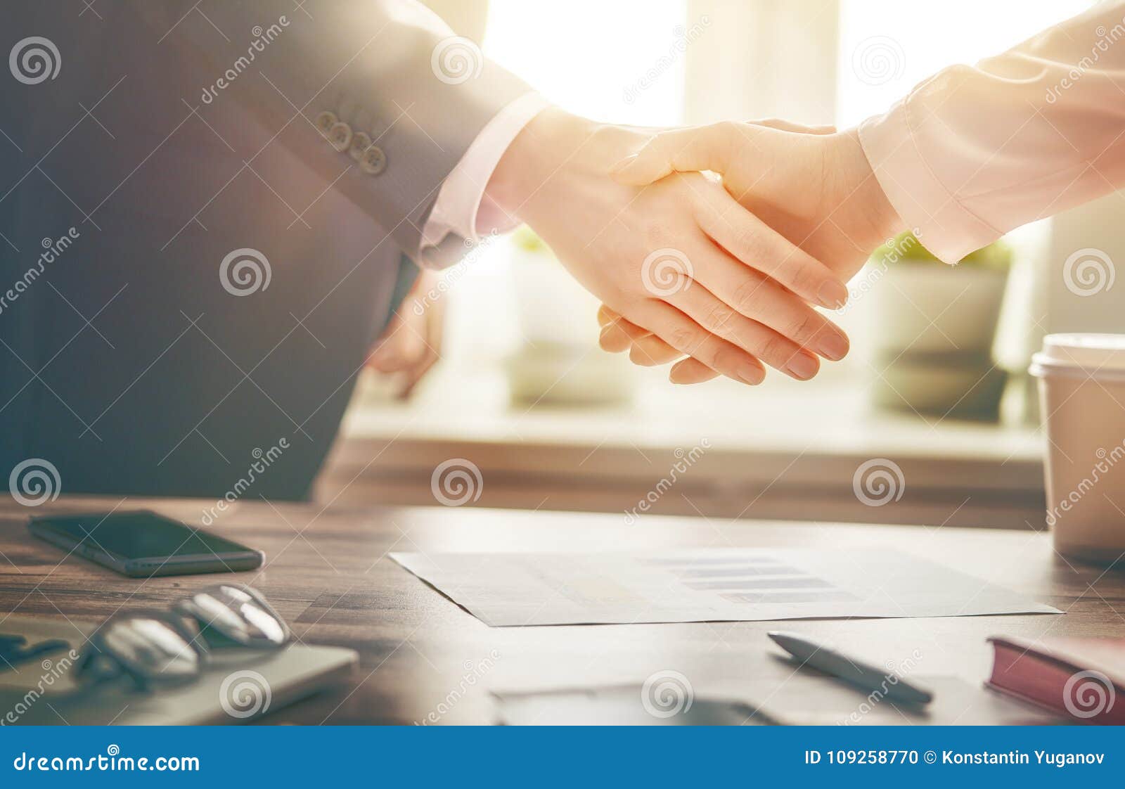 Handshaking in office stock photo. Image of hand, handshaking - 109258770