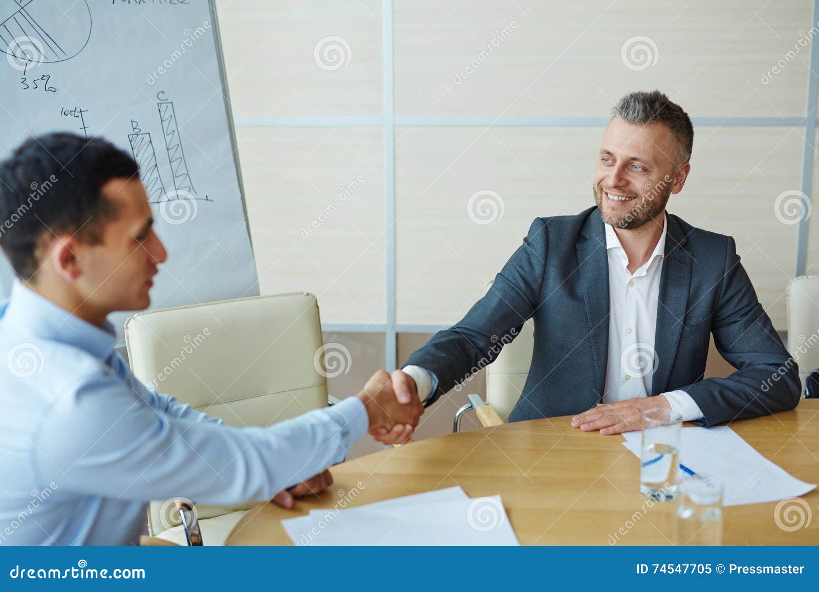Handshaking with partner stock image. Image of handsome - 74547705
