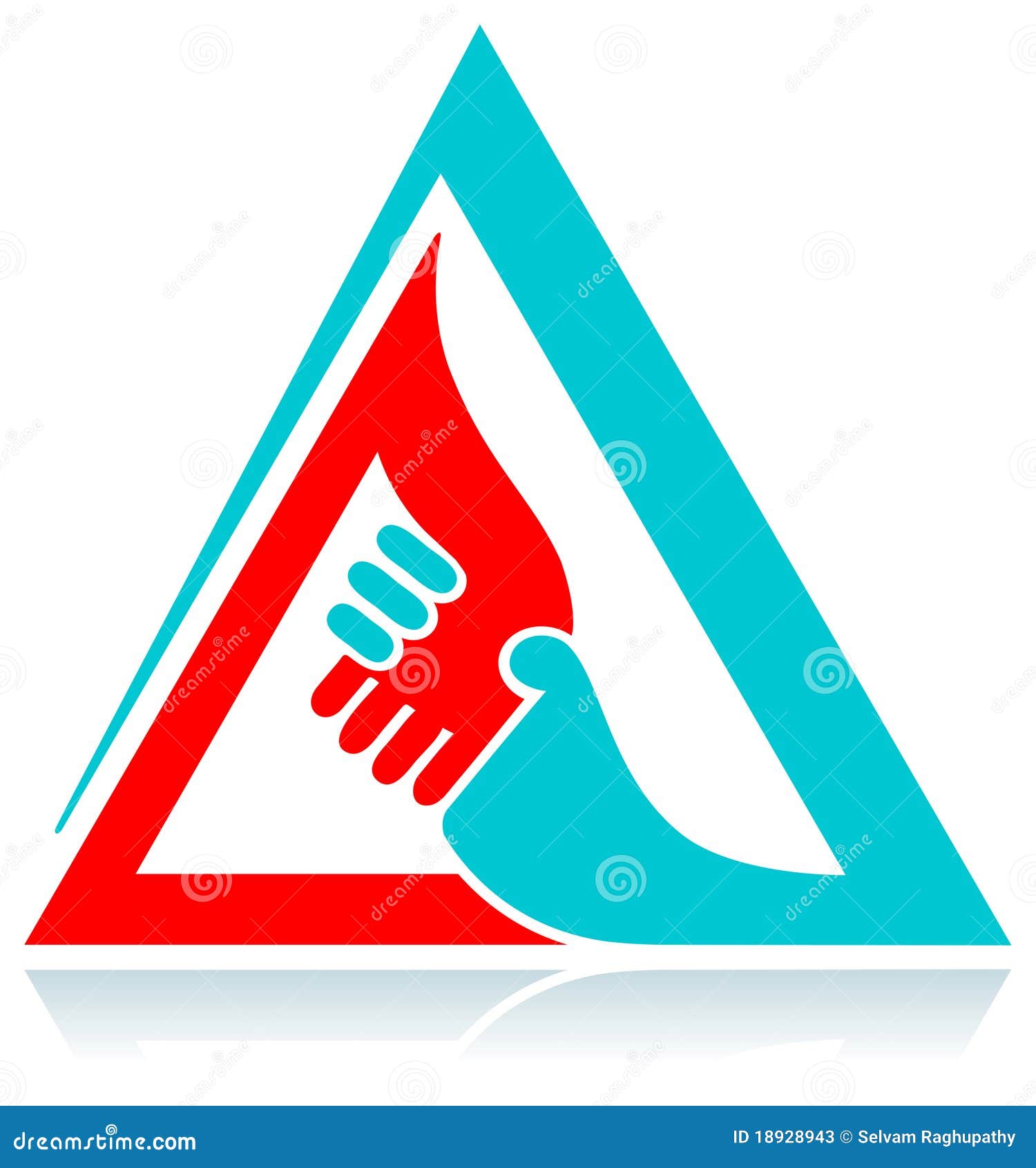 Handshaking in triangle stock vector. Illustration of arrangement ...