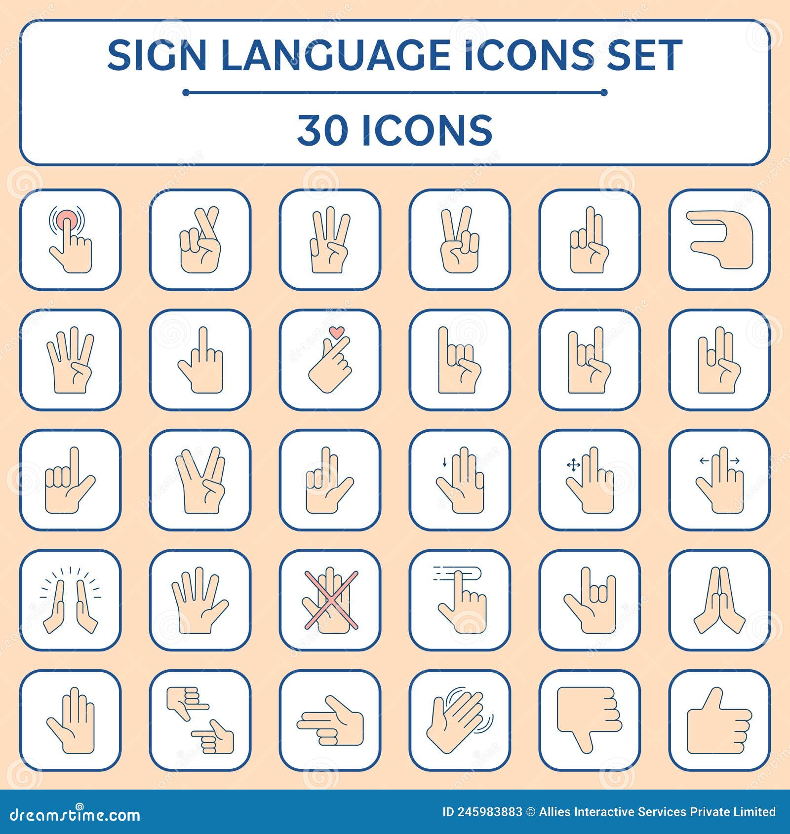 30 Handsignierte Sprachsymbole Stock Abbildung - Illustration von ...
