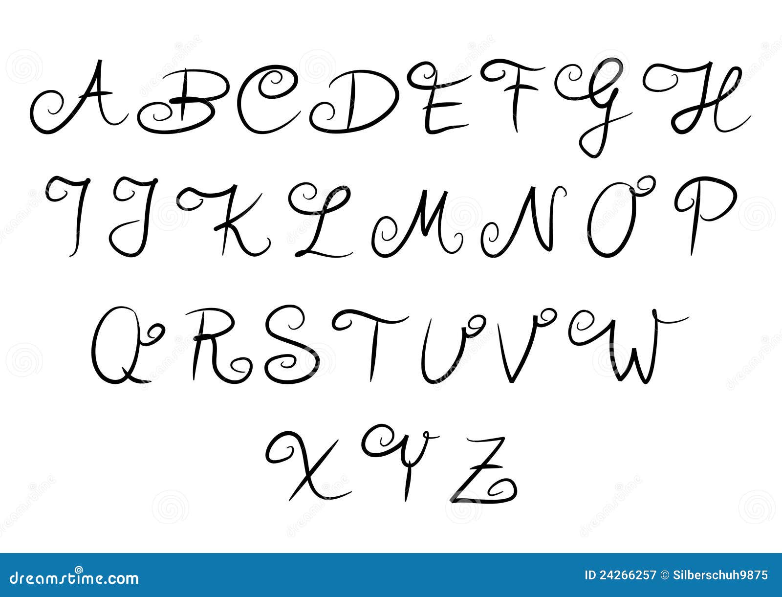 Handskrivet alfabet vektor illustrationer. Illustration av utformning ...
