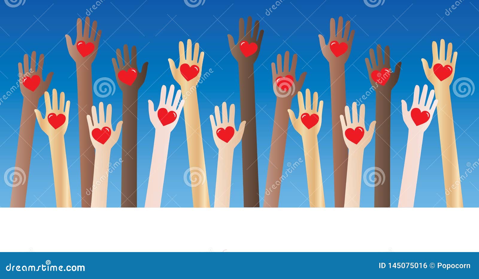 Reaching Helping Arms Header or Banner Stock Vector - Illustration of ...