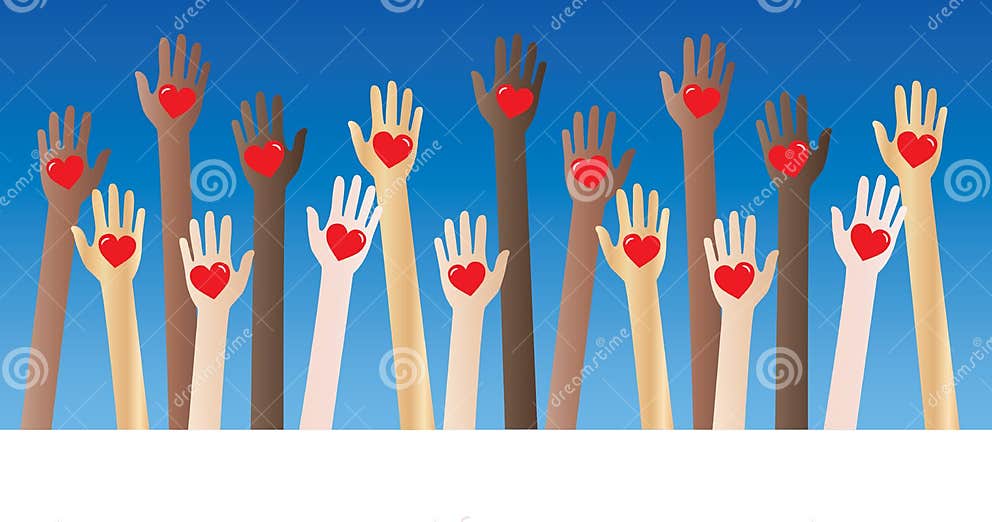 Reaching Helping Arms Header or Banner Stock Vector - Illustration of ...