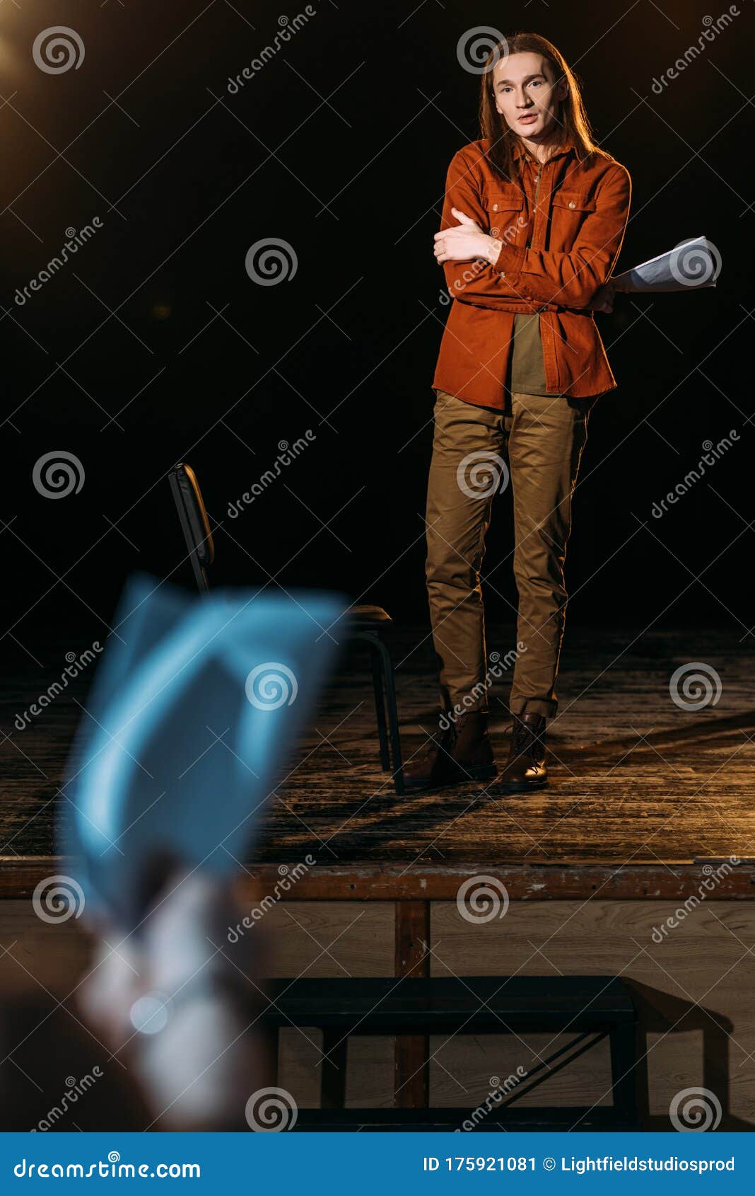 Actor with Screenplay on Casting with Stock Image - Image of rehearsal ...