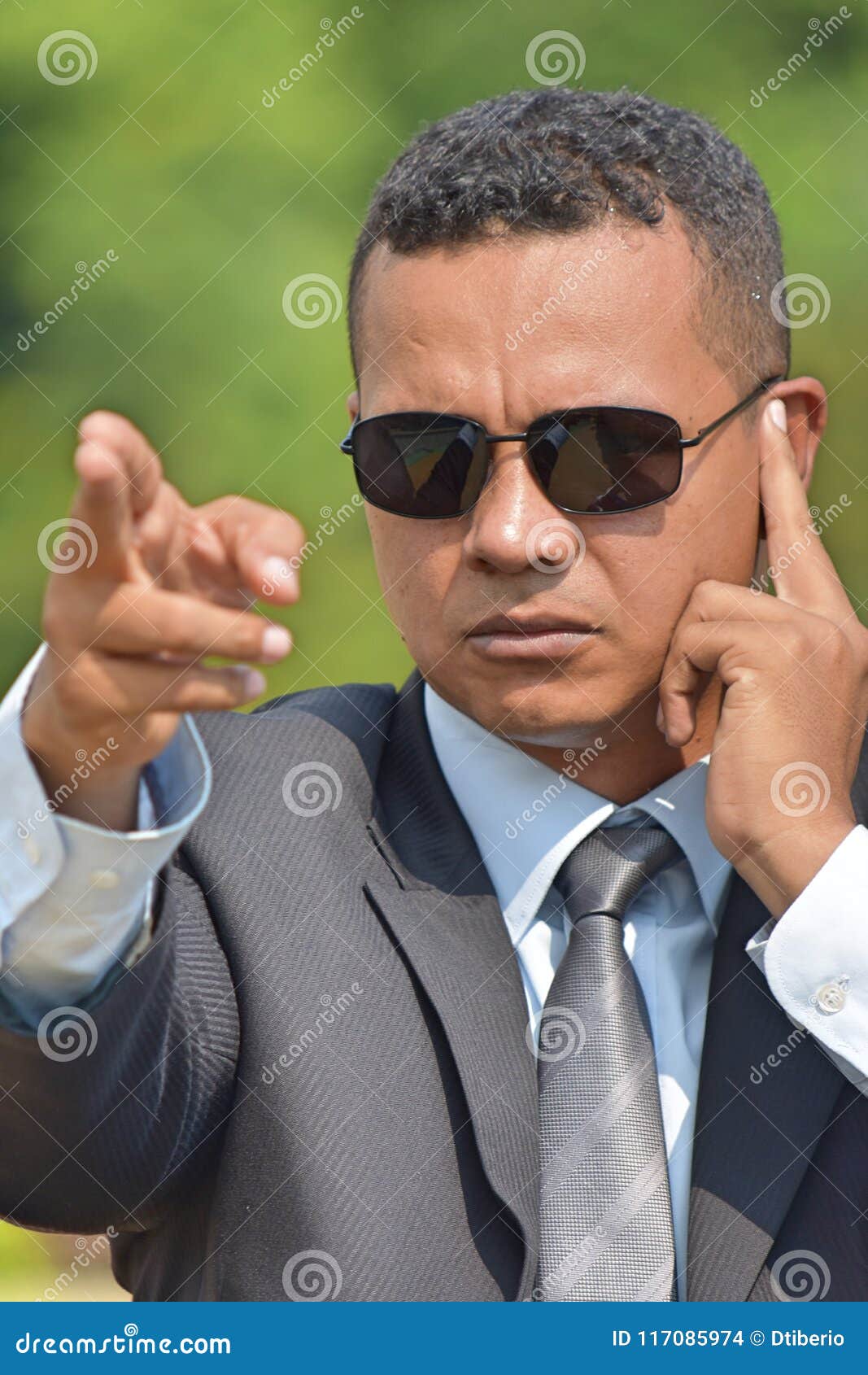 Diverse Security Guard Pointing Stock Photo - Image of security ...